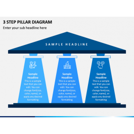 PowerPoint 3 Step Pillar Diagram
