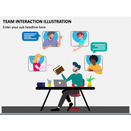 Team Interaction Illustration for PowerPoint and Google Slides - PPT Slides