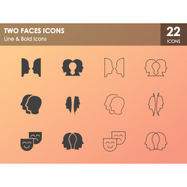 Two Faces Icons for PowerPoint and Google Slides - PPT Slides