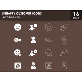 Unhappy Customer Icons for PowerPoint and Google Slides - PPT Slides