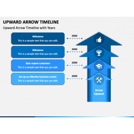 Upward Arrow Timeline PowerPoint and Google Slides Template - PPT Slides