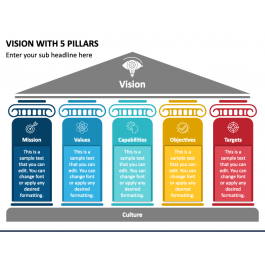 Vision with 5 Pillars PowerPoint Template - PPT Slides