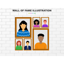 Wall of Fame Illustration for PowerPoint and Google Slides - PPT Slides