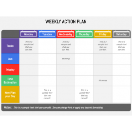 Weekly Action Plan PowerPoint and Google Slides Template - PPT Slides