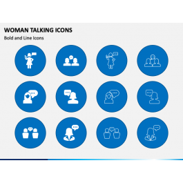 Woman Talking Icons for PowerPoint and Google Slides - PPT Slides