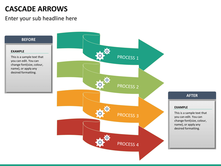 Cascade Arrows PowerPoint | SketchBubble