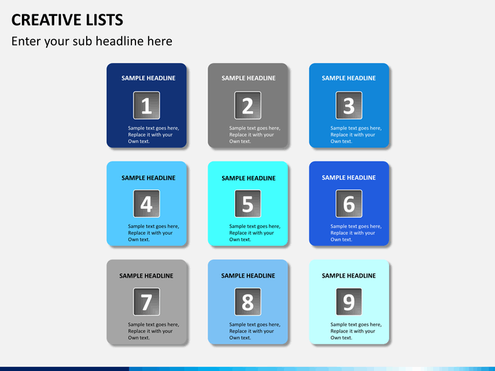 Creative Lists PowerPoint and Google Slides Template - PPT Slides