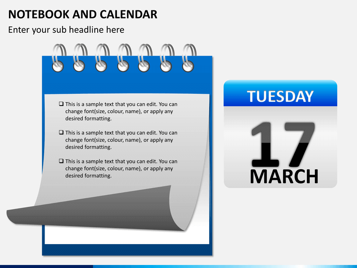 Notebook and Calendar PowerPoint and Google Slides Template - PPT Slides