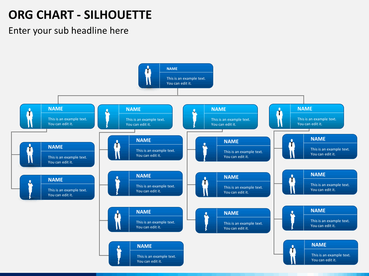 ORG Chart with Silhouette for PowerPoint and Google Slides - PPT Slides