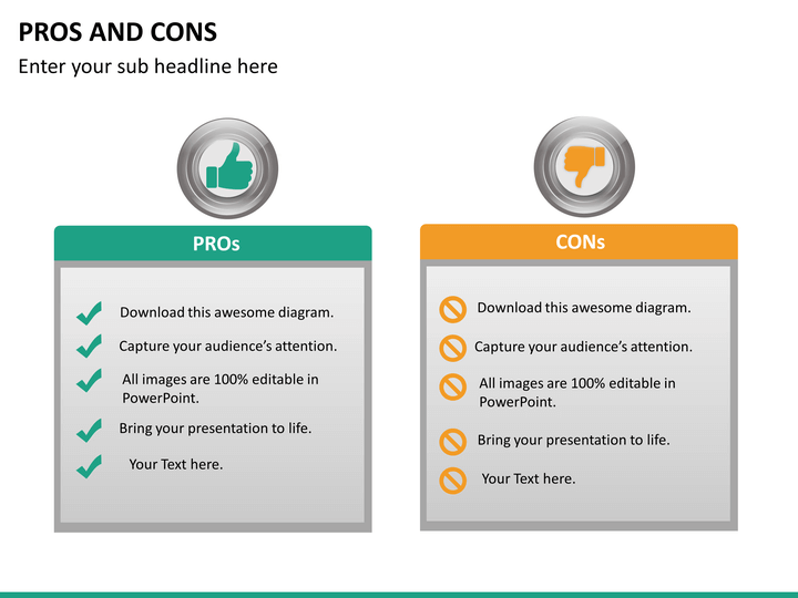 Pros and Cons PowerPoint Template | SketchBubble