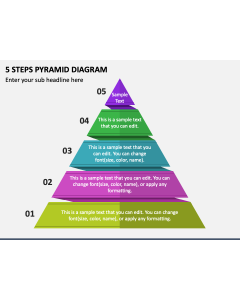 5 Step Strategy Pyramid Diagram Slidemodel Neumorphic Design Hierarchy