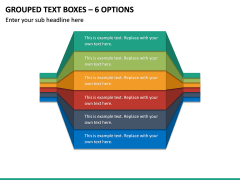 Grouped Text Boxes - 6 Options PowerPoint Slide
