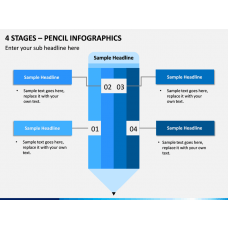 Pencil Infographics - 4 Stages PowerPoint Slide