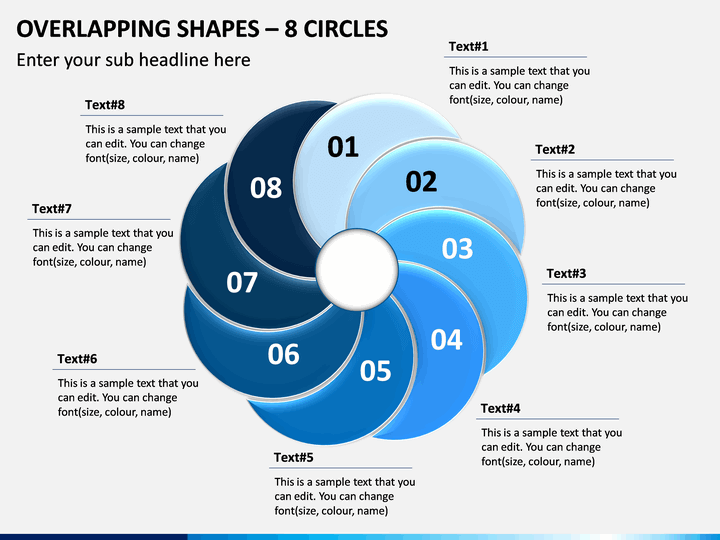 Overlapping Shapes - 8 Circles PowerPoint