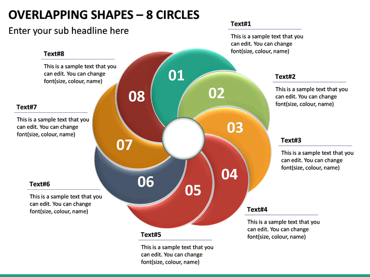 Overlapping Shapes - 8 Circles PowerPoint
