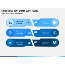 Grouped Text Boxes - 6 Options PowerPoint Slide
