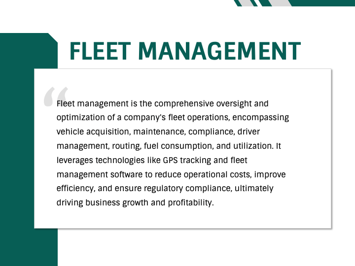 Fleet Management PowerPoint and Google Slides Template - PPT Slides