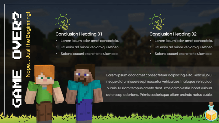 Free - Minecraft Presentation Theme for PowerPoint and Google Slides - PPT Slides