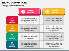 4 Row 2 Column Table for PowerPoint and Google Slides - PPT Slides
