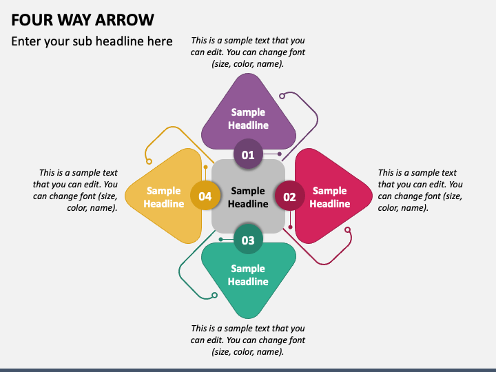 Four Way Arrow PowerPoint Presentation Slides - PPT Template
