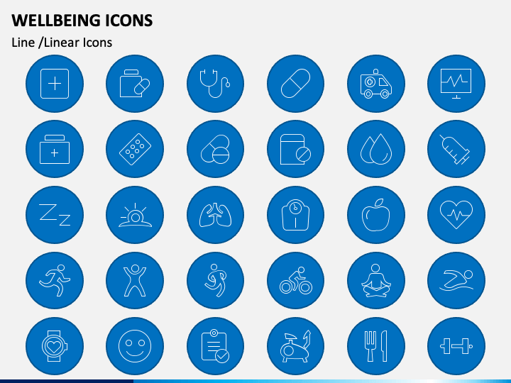Wellbeing Icons for PowerPoint and Google Slides - PPT Slides