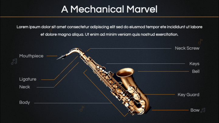 Free - Saxophone Theme for PowerPoint and Google Slides - PPT Slides