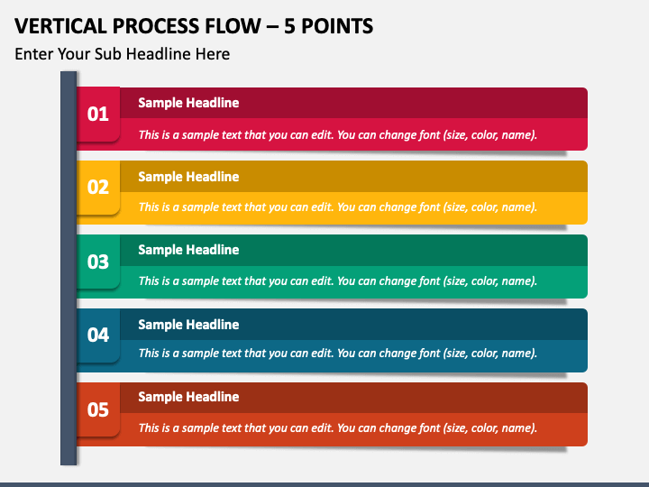 Vertical Process Flow - 5 Points PowerPoint Template and Google Slides ...