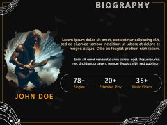 Free - Musician Portfolio PowerPoint Template and Google Slides Theme