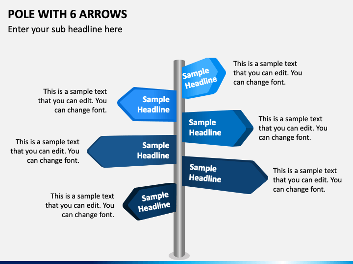 Pole with 6 Arrows PowerPoint and Google Slides Template - PPT Slides