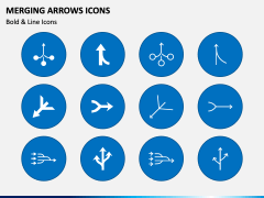 Merging Arrows Icons for PowerPoint and Google Slides - PPT Slides