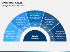 5 Part Half Circle PowerPoint Presentation Slides - PPT Template