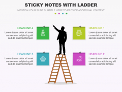 Sticky Notes with Ladder PowerPoint and Google Slides Template - PPT Slides