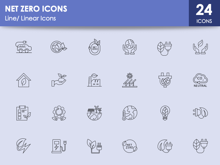 Net Zero Icons for PowerPoint and Google Slides