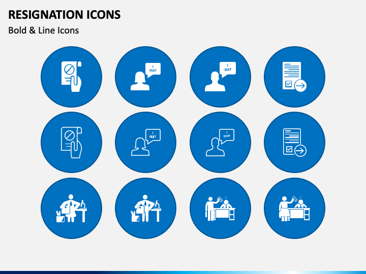 Resignation Icons for PowerPoint and Google Slides - PPT Slides