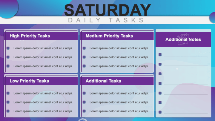 Free - Saturday Tasks PowerPoint and Google Slides Template - PPT Slides