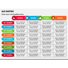 4x9 Table Matrix PowerPoint Template and Google Slides Theme