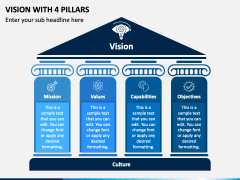 Vision with 4 Pillars PowerPoint Template - PPT Slides