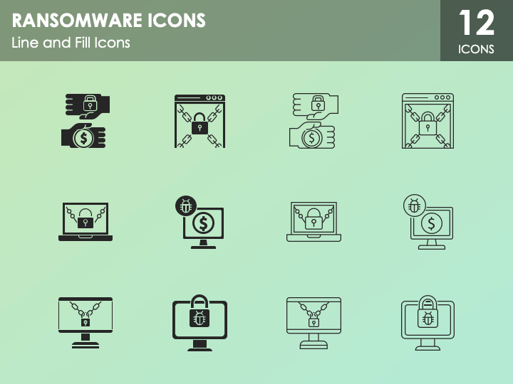 Ransomware Icons for PowerPoint and Google Slides