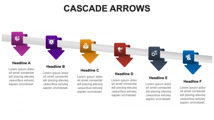 Free - Cascade Arrows Slides for PowerPoint and Google Slides - PPT Slides