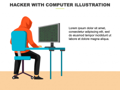 Hacker with Computer Illustration for PowerPoint and Google Slides
