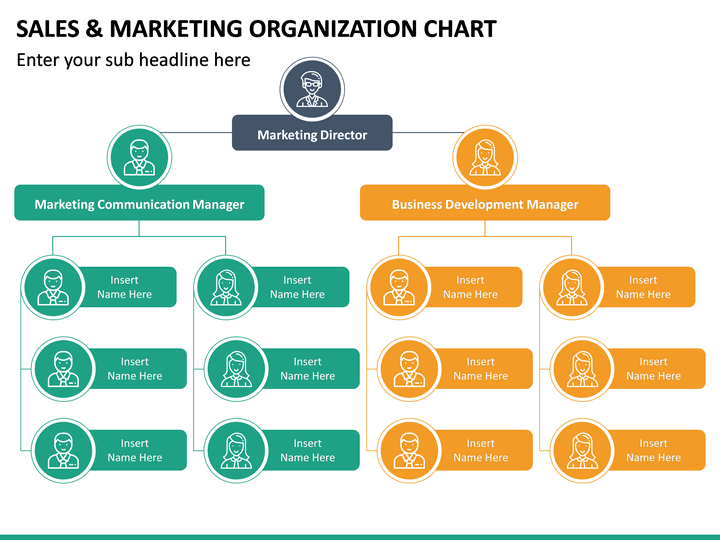 Sales and Marketing Organization Chart PowerPoint Template | SketchBubble