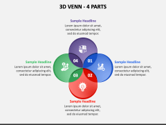 3D Venn - 4 Parts for PowerPoint and Google Slides - PPT Slides