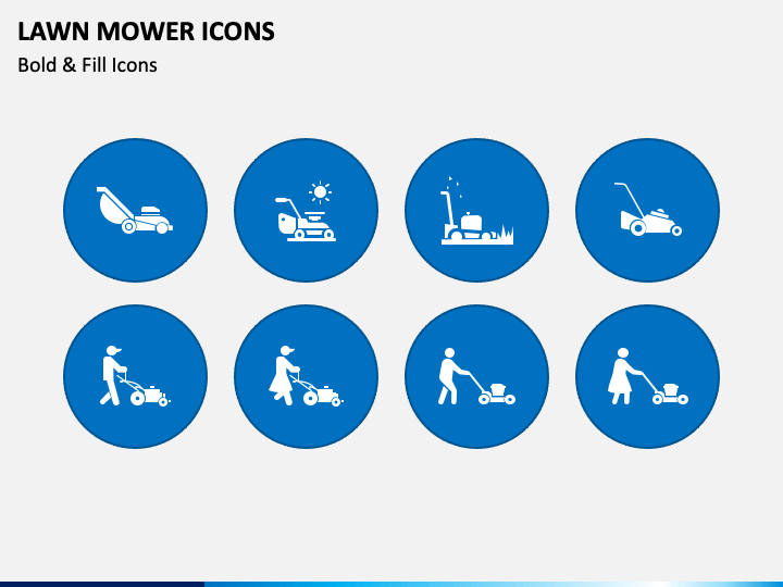 Lawn Mower Icons for PowerPoint and Google Slides - PPT Slides