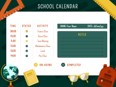 Free - School Calendar PowerPoint Template and Google Slides Theme