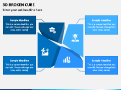 3D Broken Cube PowerPoint Template - PPT Slides