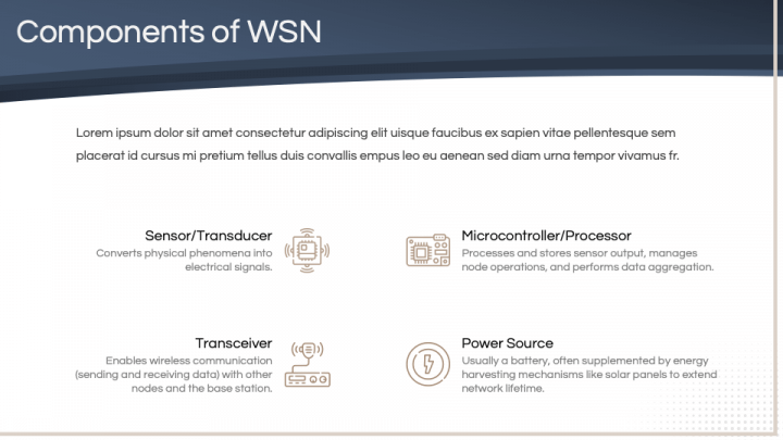 Wireless Sensor Network PowerPoint and Google Slides Template - PPT Slides
