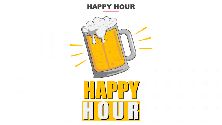 Happy Hour Illustration for PowerPoint and Google Slides - PPT Slides