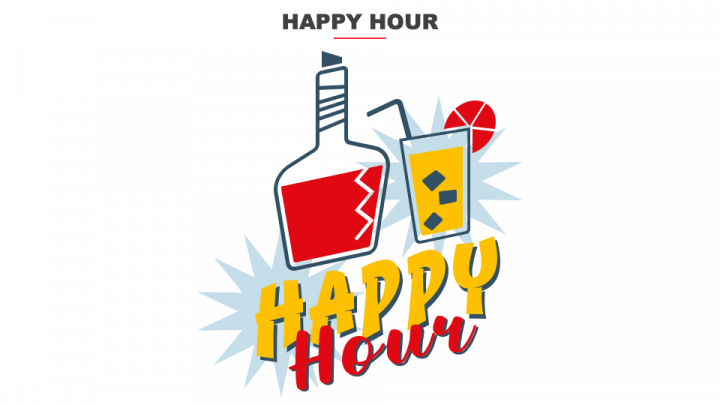 Happy Hour Illustration for PowerPoint and Google Slides - PPT Slides