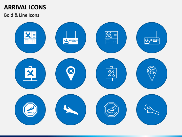 Arrival Icons for PowerPoint and Google Slides - PPT Slides