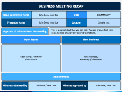 Business Meeting Recap PowerPoint and Google Slides Template - PPT Slides
